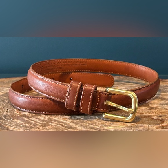 Coach | Accessories | Vintage Coach British Tan Leather Belt Brass ...